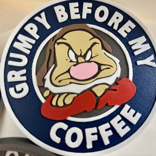 3MF file Grumpy Coasters ☕ ・Model to download and 3D print・Cults