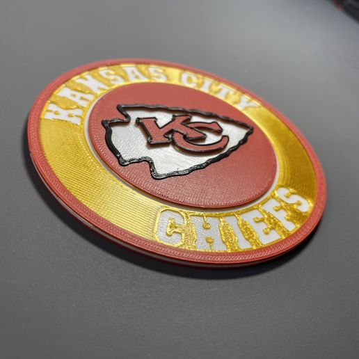 🏙️ Kansas City Chiefs Coaster・Free STL File for 3D printing・Cults