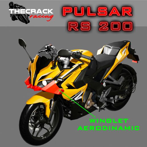 🏍️ Winglet / Spoiler / spoiler for PULSAR RS200 - BAJAJ・ 3D File for 3D ...