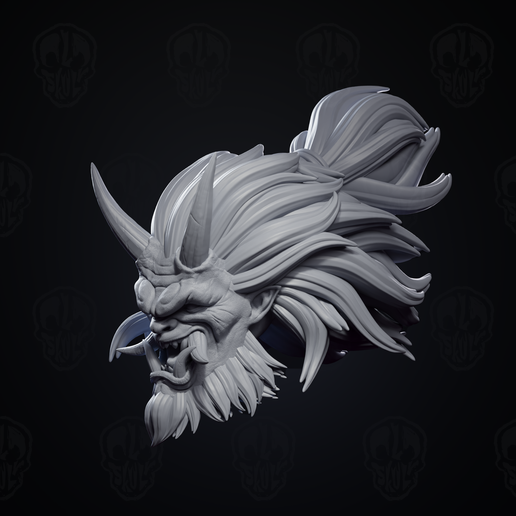 STL file Unleashed Oni custom head 🇯🇵 ・3D print model to download・Cults