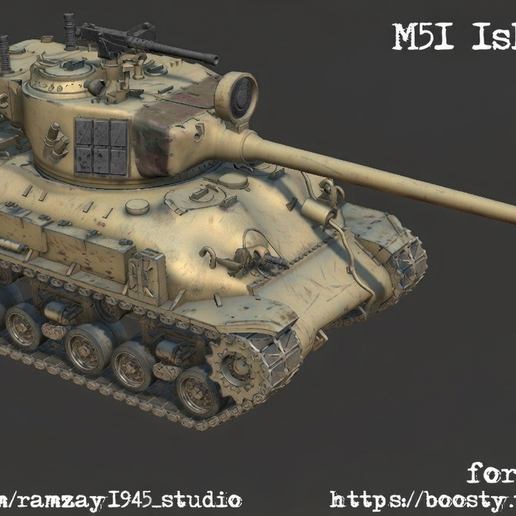 🪖 M51 Isherman Israeli medium tank 1:100・ STL File for 3D printing・Cults
