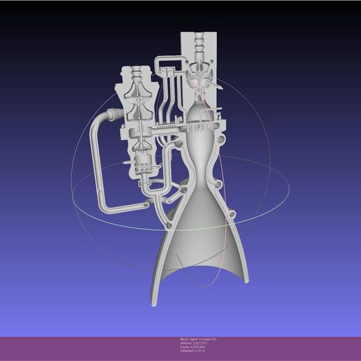 🛰 Space X Raptor 3 Engine Loop Printable 3D Cross Section Diagram Model ...