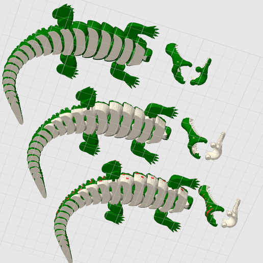 🐊 Sarcosuchus, SuperCroc Flexi (Multicolor 3mfs included)・ 3D File for ...