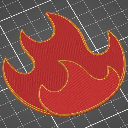 🔥 Fire/Flame Sign・ STL File for 3D printing・Cults