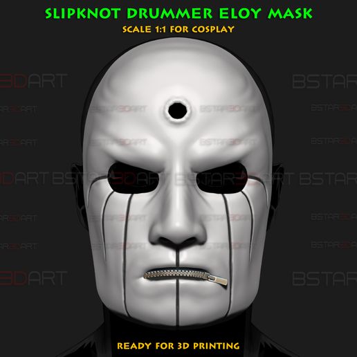🎃 Slipknot Drummer Eloy Mask・ STL File for 3D printing・Cults