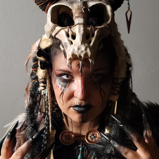 💀 Horned Ritual Mask for Cosplay | 3D Fantasy Accessory・ STL File for ...