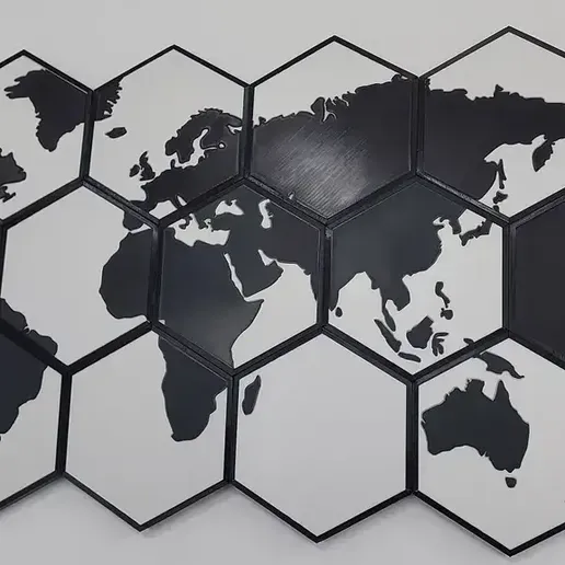 Archivo 3D hexagon-world-map-model 🗺️ ・Modelo de impresión 3D para ...