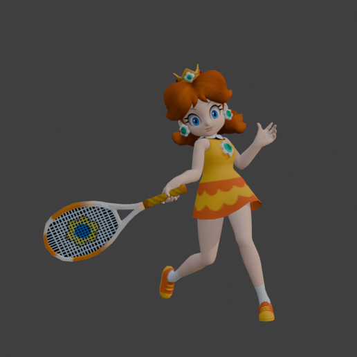 👸 Princess Daisy Tennis Pose STL - Mario Sports 3D Print・ STL File for ...