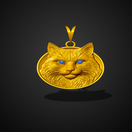 🐱 Cat Face Pendant Free 3D print model・ STL File for 3D printing・Cults