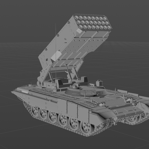 🚀 Russian TOS-1 self-propelled rocket launcher 3D model material (1 ...