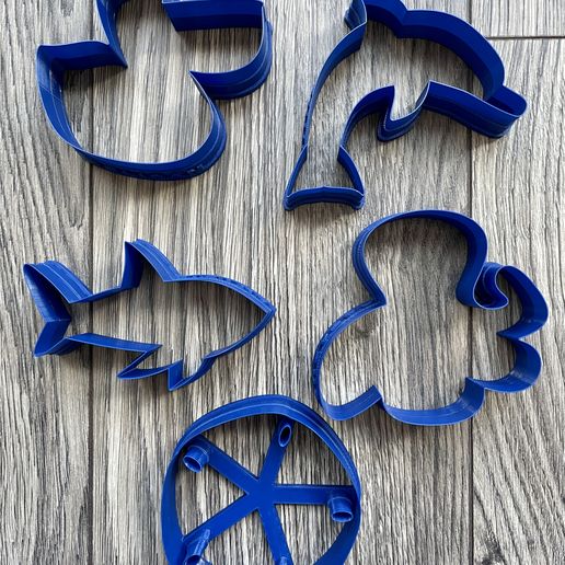 🍪 Ocean-themed cookie cutter set・ STL File for ・Cults