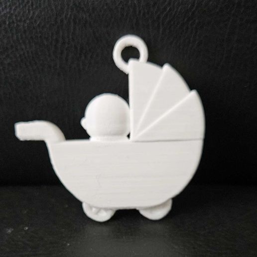 3D file Baby Carriage Keychain 👶 ・3D print design to download・Cults