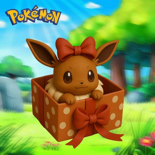 🎁 Gift Eevee・ STL File for 3D printing・Cults