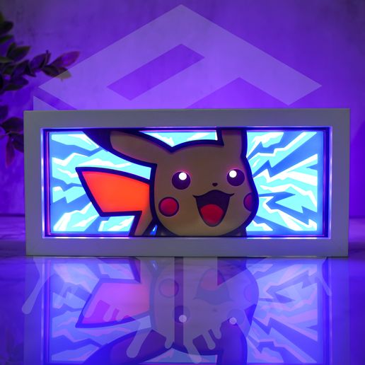 🐉 Pikachu - LED Lightbox・ STL File for 3D printing・Cults