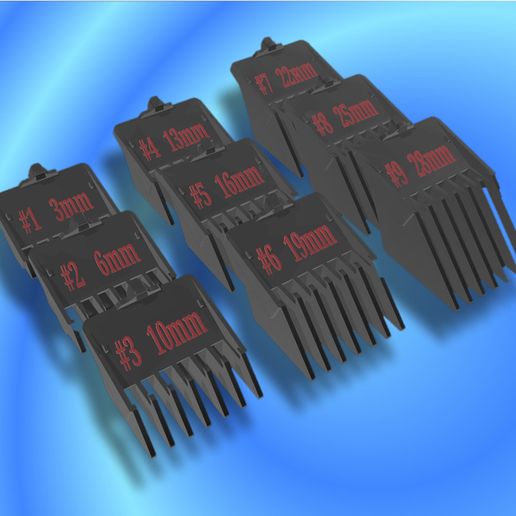 💇 Wahl v2.0 Hair Clipper Attachments Size 1-9 3mm-28mm・Free STL File for 3D printing・Cults