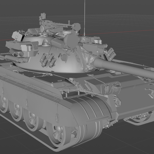 🪖 Soviet T-55AMD-1 tank 3D model material・ OBJ File for 3D printing・Cults
