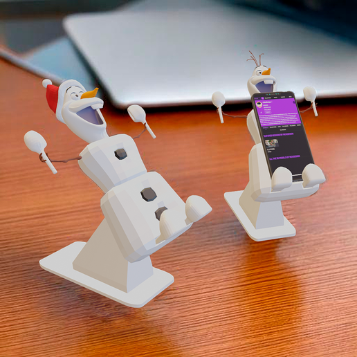 3D file Olaf-Inspired Snowman Phone Stand - 3D Printable Holiday Decor ...