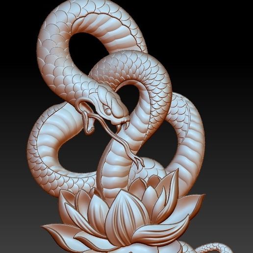 Free STL file snake pendant model of bas-relief・Object to download and ...