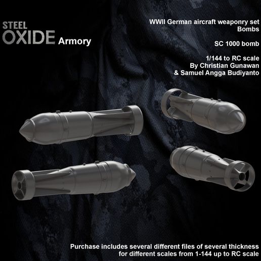 💣 WWII Luftwaffe SC 1000 bomb・ STL File for 3D printing・Cults