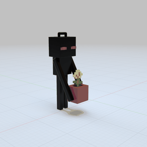 💐 Enderman With Flower Pot・Free STL File for 3D printing・Cults