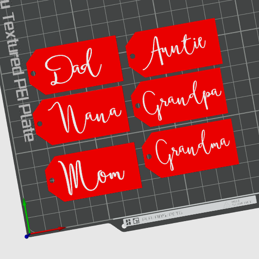 🎁 Script Gift Tag Set・ STL File for 3D printing・Cults