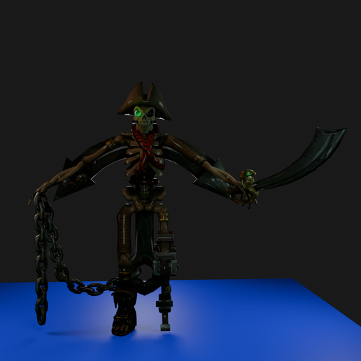 💀 Dread-Captain Skully - Cursed Undead Pirate・ OBJ File for 3D printing ...