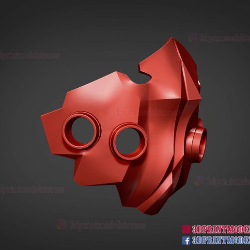 🗼 Tokyo Ghoul Tatara Red Mask - Anime Cosplay Halloween・Archivo STL ...