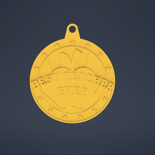 🧑‍🏫 Best Teacher Ever Award Medal | 3D Print STL for Teacher ...