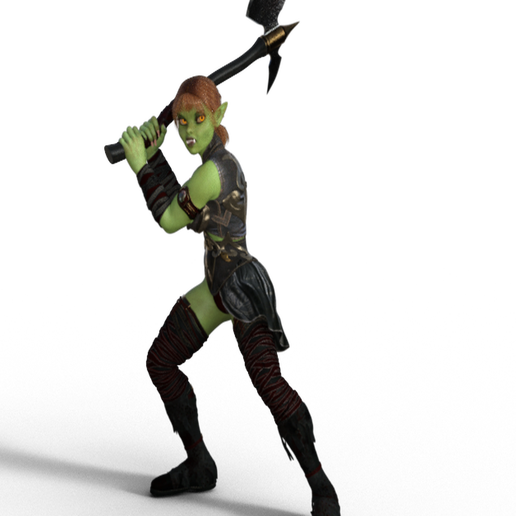 👧 Cute Orc Girl Tabletop Mini・Free 3D File for ・Cults