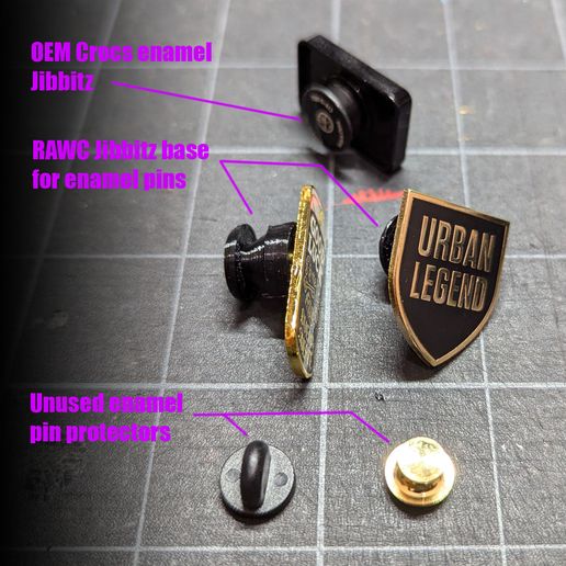 👟 RAWC Crocs Jibbitz base for enamel pins・ STL File for 3D printing・Cults