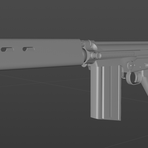 OBJ file Belgian FN Fal rifle digital model material-3 🗺️ ・Design to ...
