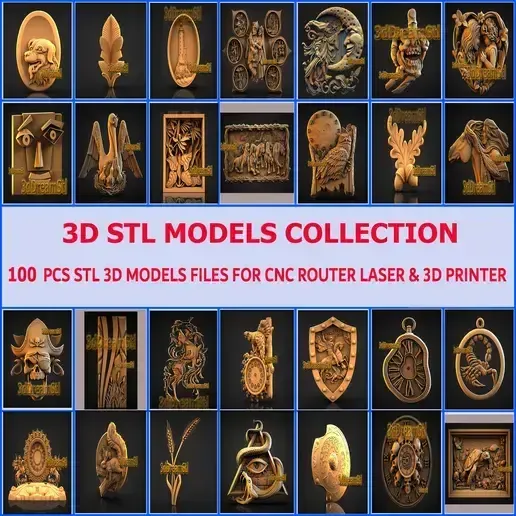 3D file PACK 3 includes 200 Pcs 3D STL Models Collection, Wall decor ...