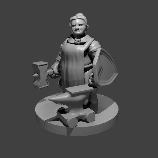♀️ Female Dwarven Blacksmith・Free STL File for 3D printing・Cults