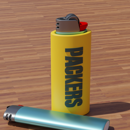 🆒 Green Bay Packers Bic Lighter Case・Free 3D File for 3D printing・Cults