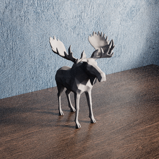🗿 Low Poly Moose・ STL File for 3D printing・Cults