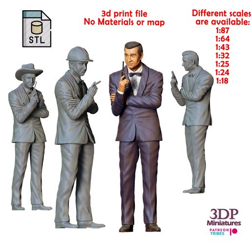 👾 N2 Sean Connery James Bond・ STL File for 3D printing・Cults