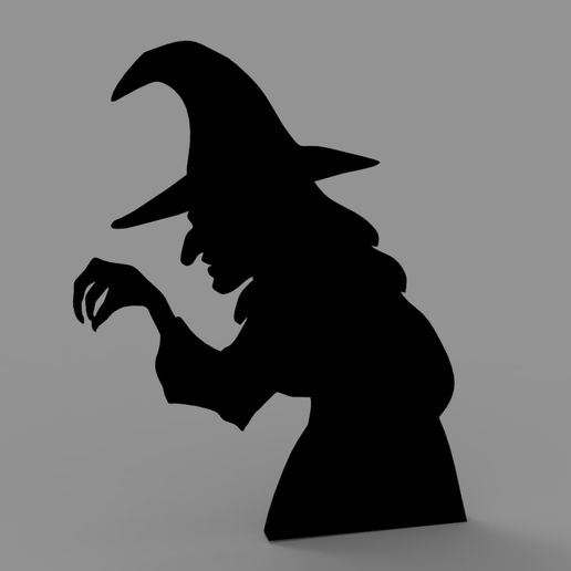 🧙‍♀️ Witch Shadow Silhouette Decor・ STL File for 3D printing・Cults