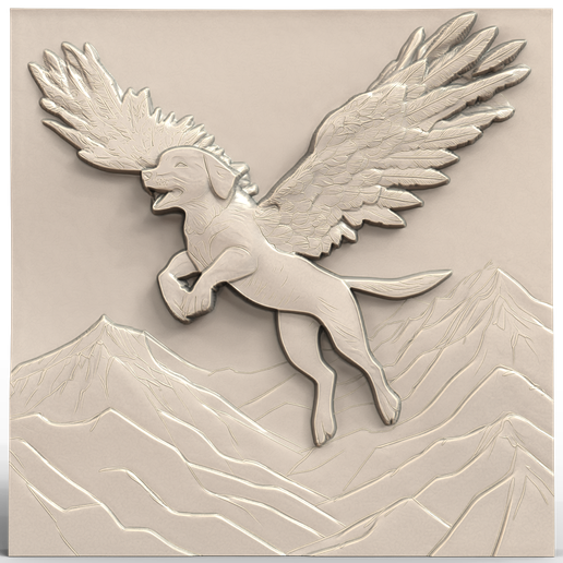 📁 3D Model STL File for CNC Router/Laser & 3D Printer A Dog with Wings ...