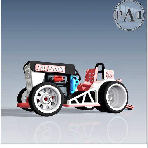 🚜 Tractor/Lawnmower dragster with functionnal steering!!・ STL File for ...
