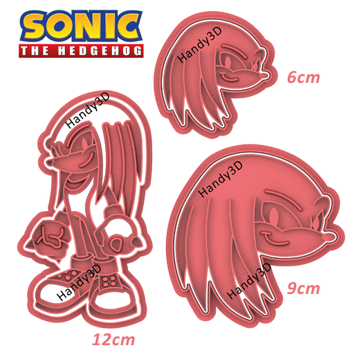 STL file Knuckles COOKIE CUTTER pack- Sonic character 🍪 ・3D printable ...