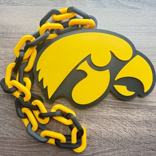 🏈 Iowa Hawkeyes Logo Oversized Necklace, Pendant Chain・ 3D File for 3D ...