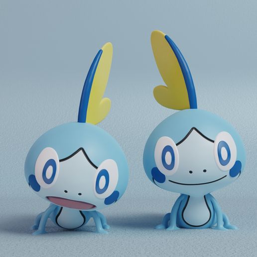 🐉 Pokemon - Sobble with 2 poses・ STL File for 3D printing・Cults