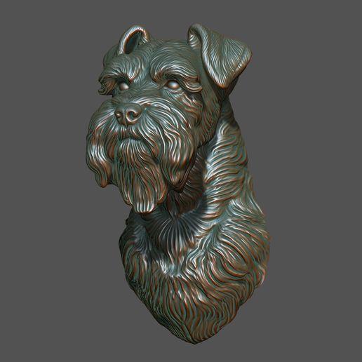 👤 Schnauzer bust head・ STL File for 3D printing and CNC machining ...