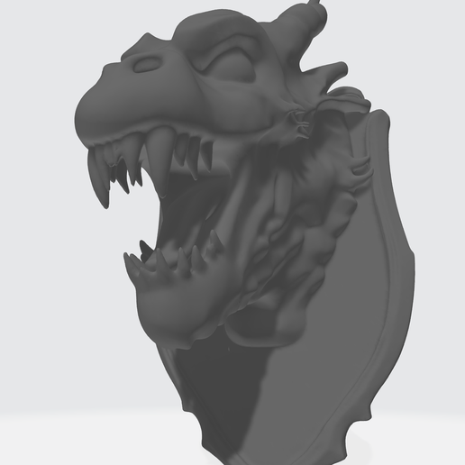 OBJ file Dragon Head Wall Mount 🐉 ・3D print model to download・Cults