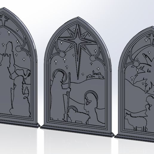🎄 Christmas Nativity Arch Set of 3・ STL File for 3D printing・Cults