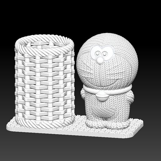 🖊️ Doraemon knitted pen holder 1・Archivo STL para Impresión 3D・Cults