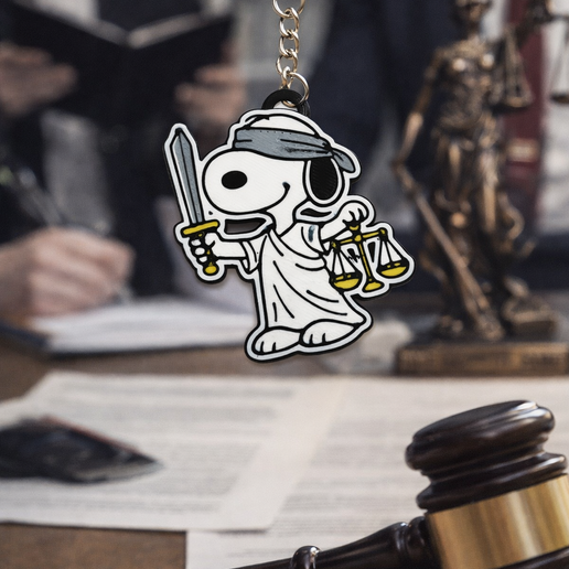 🗝️ Snoopy-inspired Lady Justice keychain・ 3MF File for 3D printing・Cults