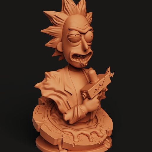 🧑‍🔬 Mad Scientist Portal Bust | Rick Sanchez 3D Model | Sci-Fi Fan Art ...