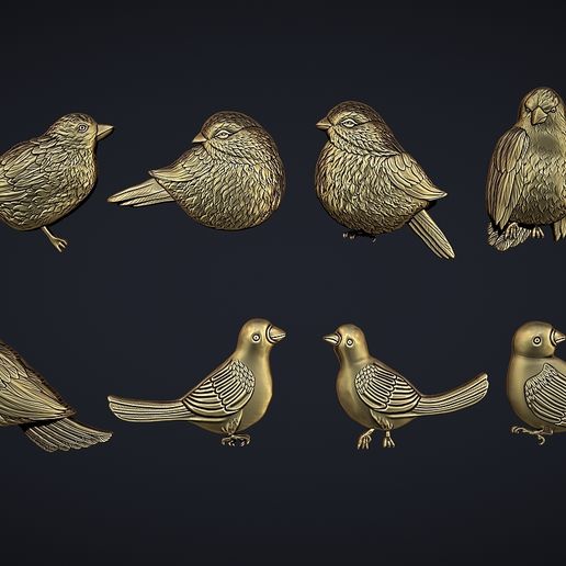 🐦 Birds bas relief set 3D Model・ STL File for 3D printing and CNC ...