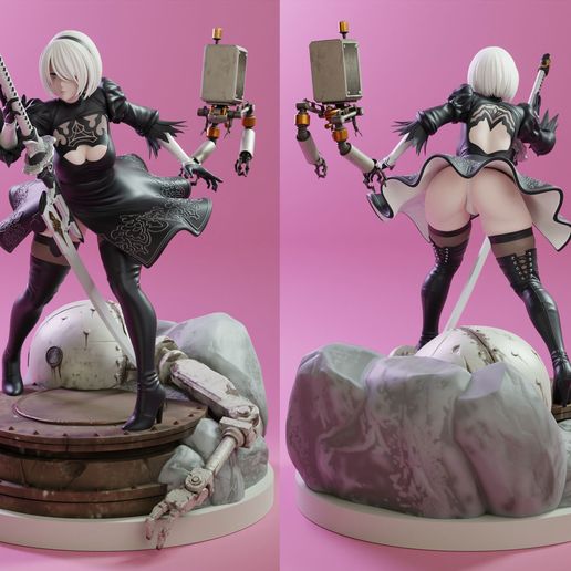 💬 2B - Nier Automata SFW / NSFW・ 3D File for 3D printing・Cults